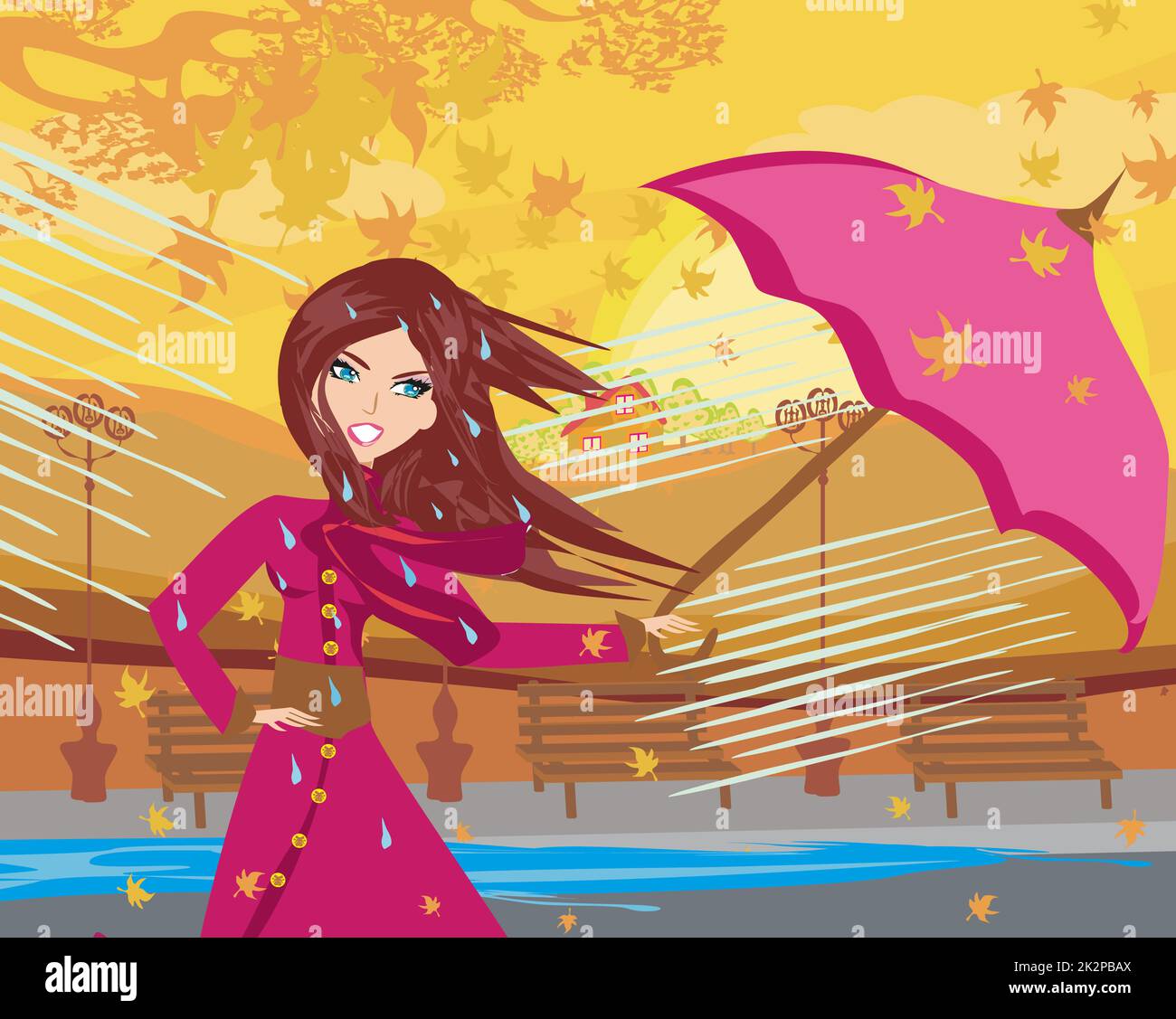 Rainy day cartoon hi-res stock photography and images - Alamy