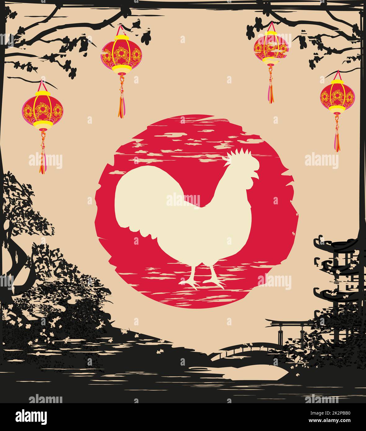 year of rooster design for Chinese New Year celebration Stock Photo - Alamy
