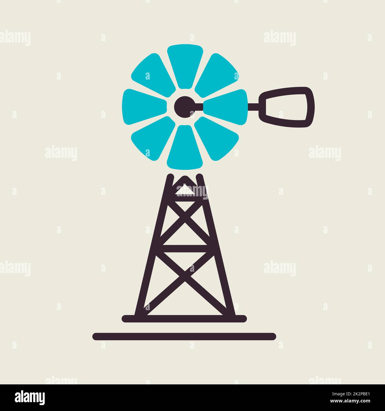 Wind pump flat vector icon Stock Photo - Alamy