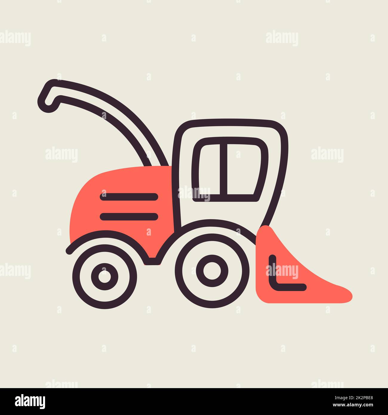 Combine harvester flat vector icon Stock Photo - Alamy