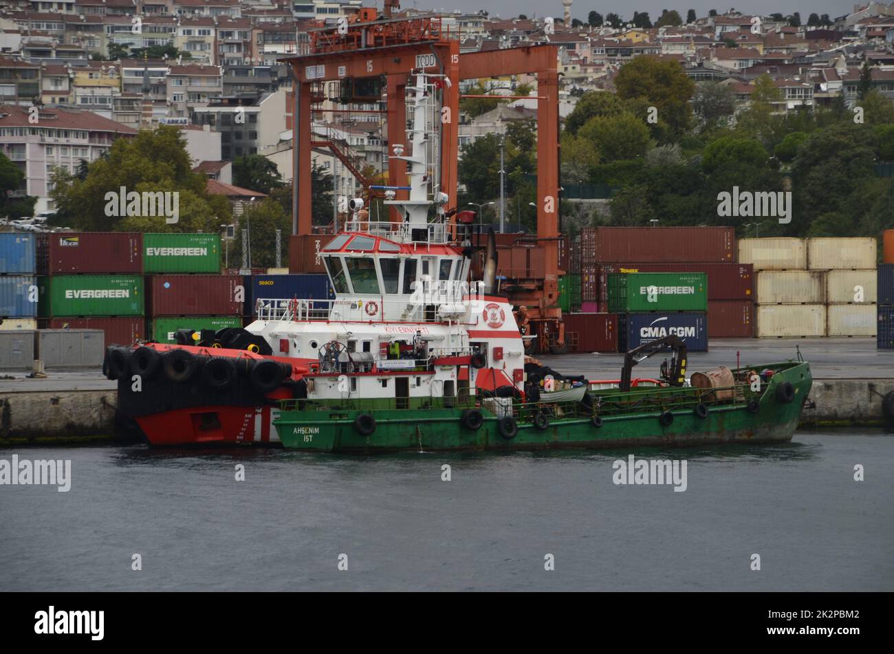 Harem Port, port boat, auxiliary ship, Istanbul, Turkey Stock Photo - Alamy