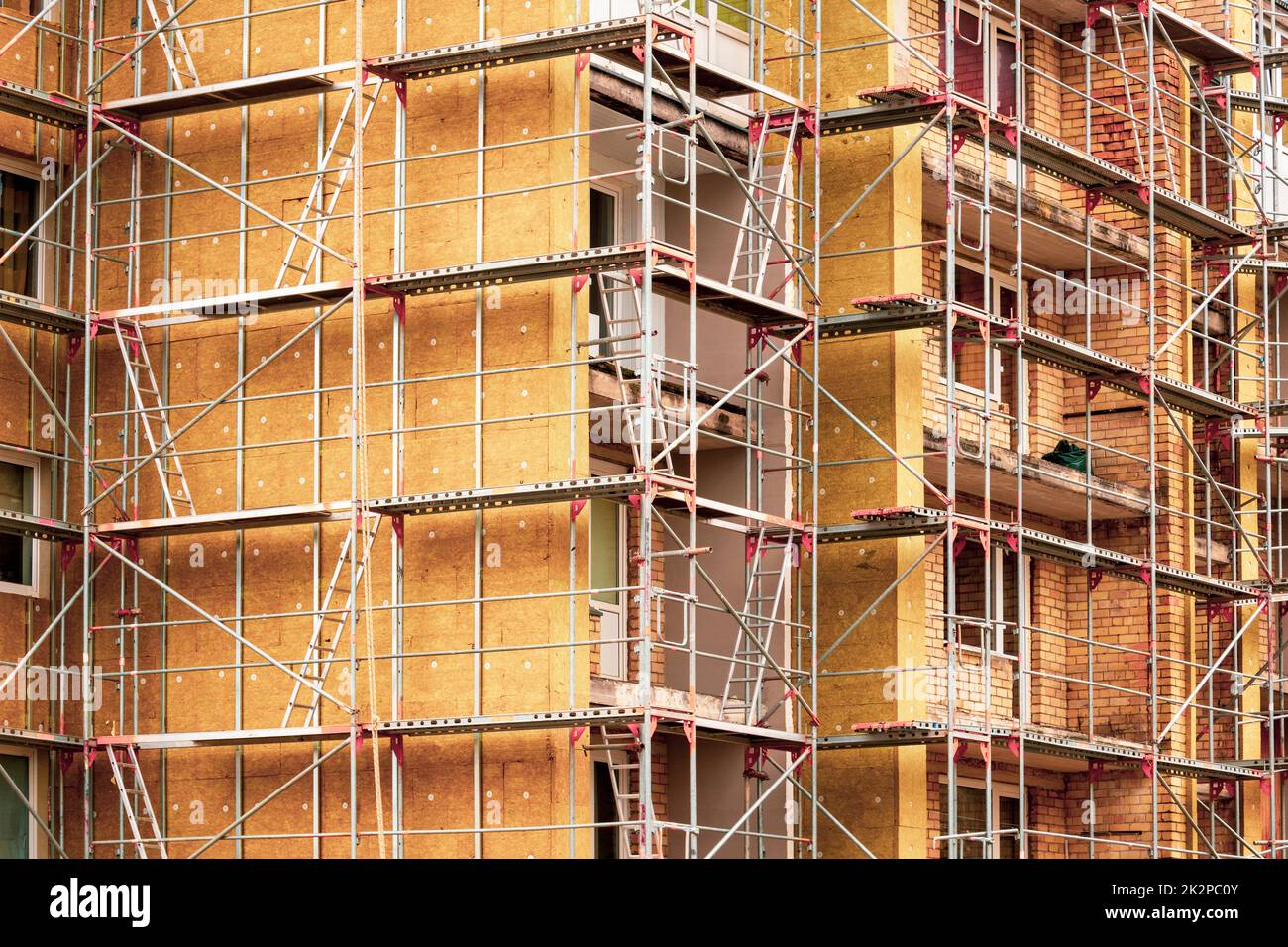 Exterior house wall heat insulation with mineral wool Stock Photo - Alamy