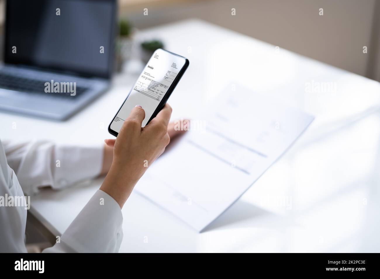 Taking Document Picture Or Photo With Phone Stock Photo - Alamy