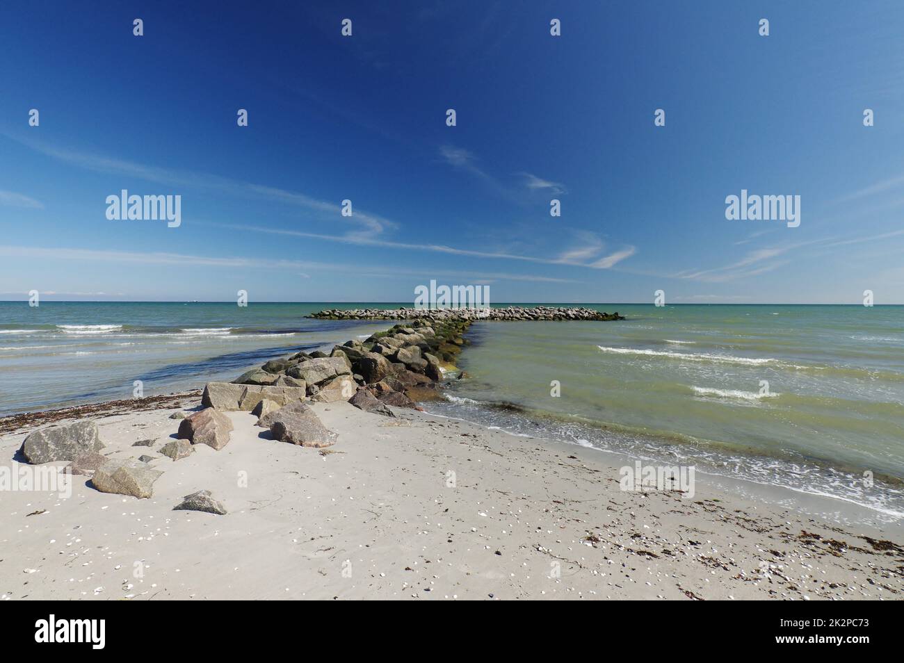 On the beach, baltic Sea, stone groynes, SchÃ¶nberger Strand, SchÃ ...