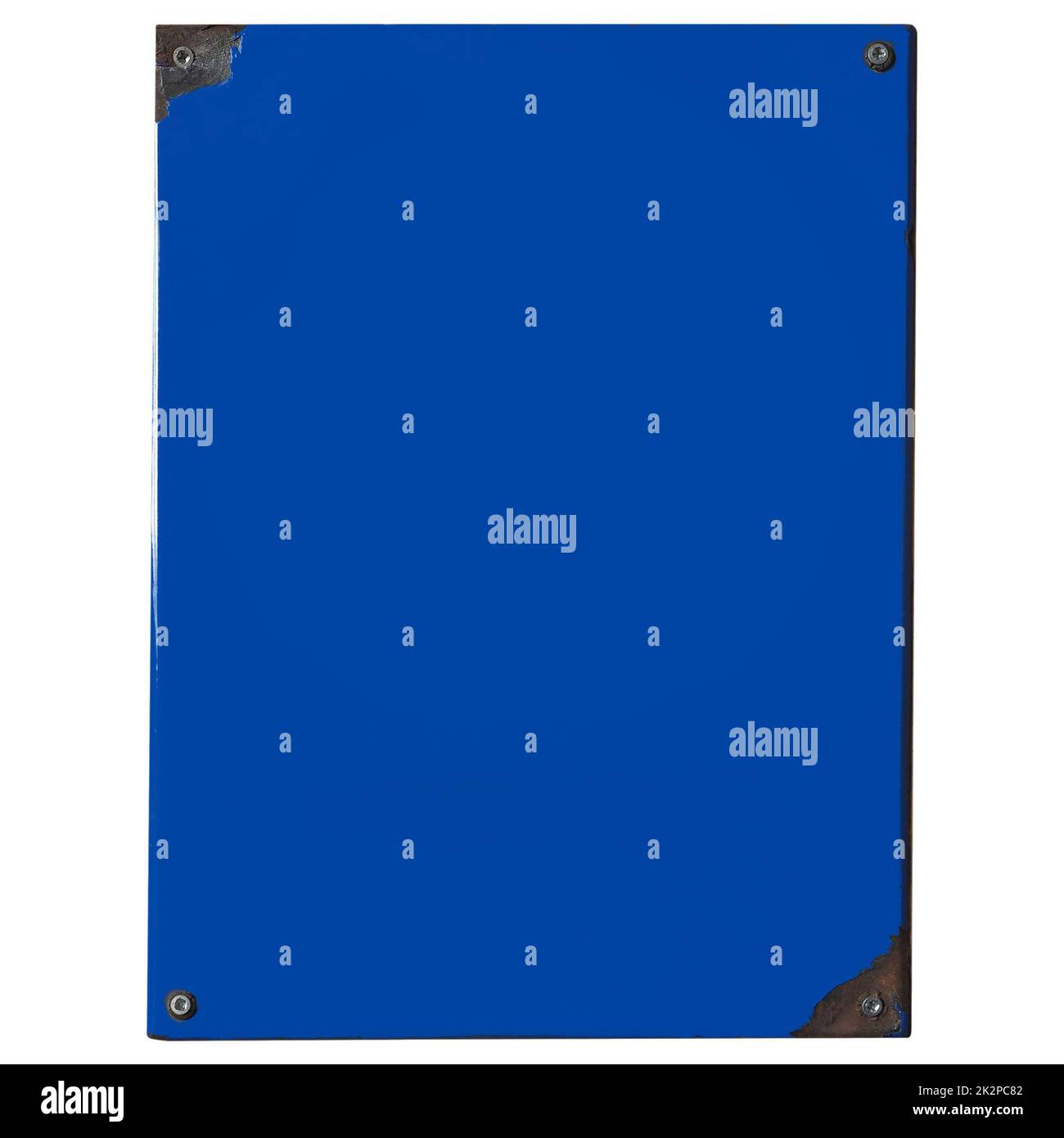 blank blue plaque isolated over white Stock Photo - Alamy