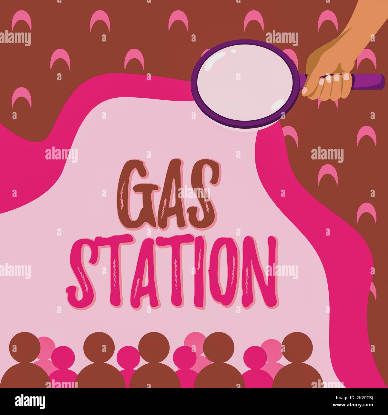 Sign displaying Gas Station. Word Written on for servicing motor ...