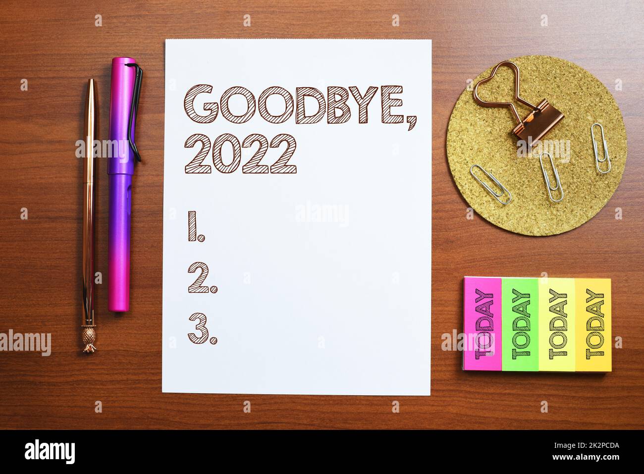 Hand writing sign Goodbye 2022. Business showcase New Year Eve ...