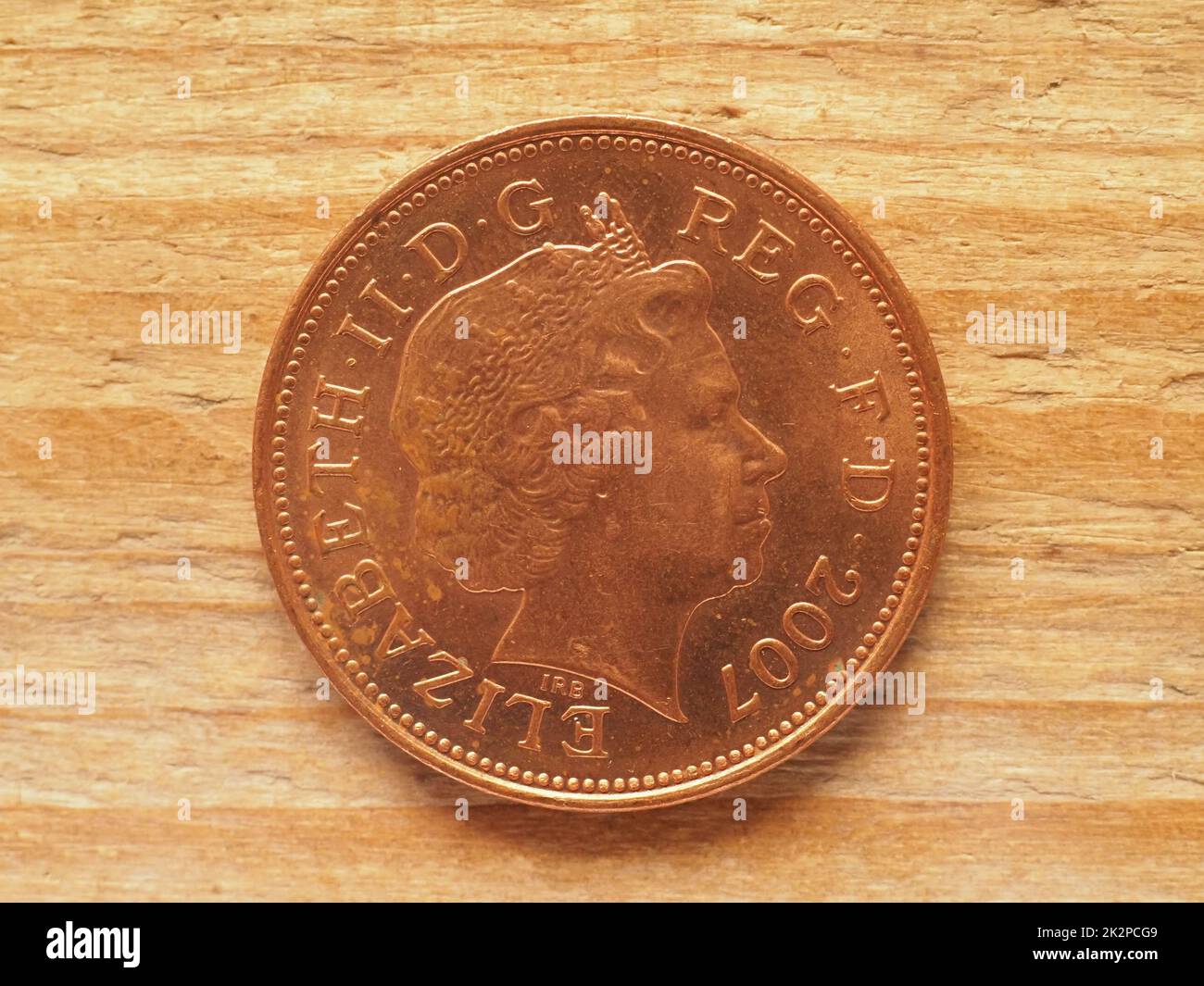 2 pence coin, reverse side, currency of the UK Stock Photo - Alamy