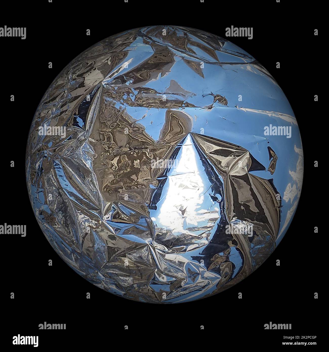 glossy chrome metal sphere black background Stock Photo - Alamy