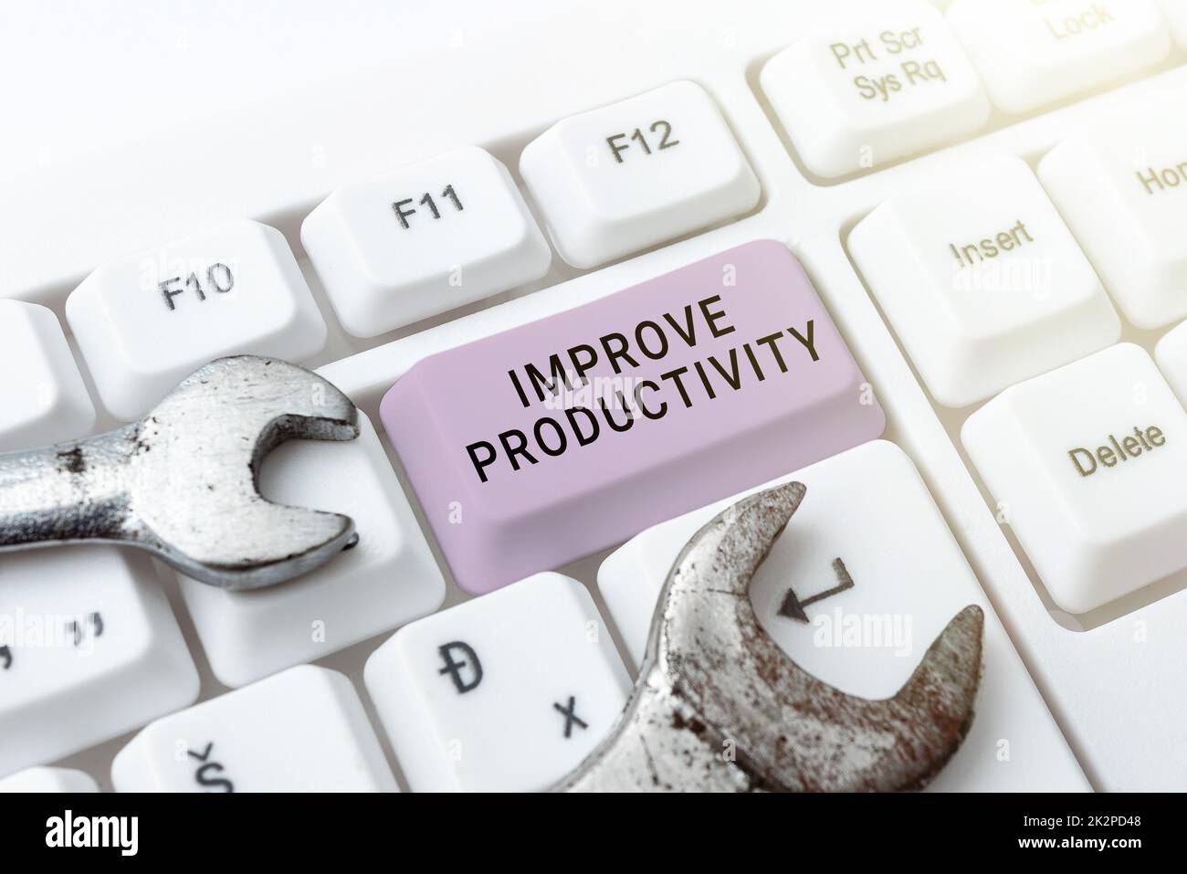 Text sign showing Improve Productivity. Word Written on Enhance the ...
