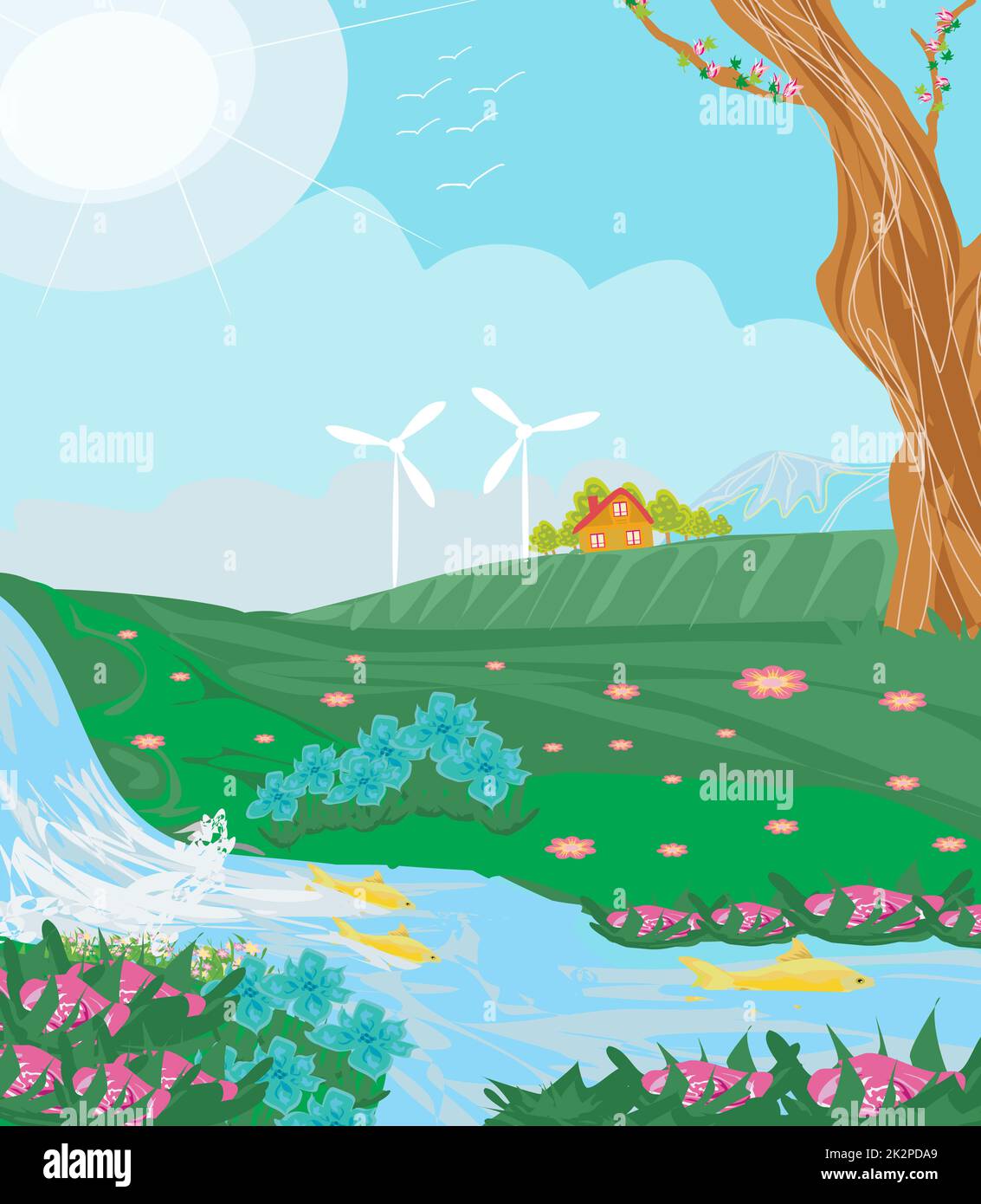 Eco farming - landscapes Stock Photo - Alamy