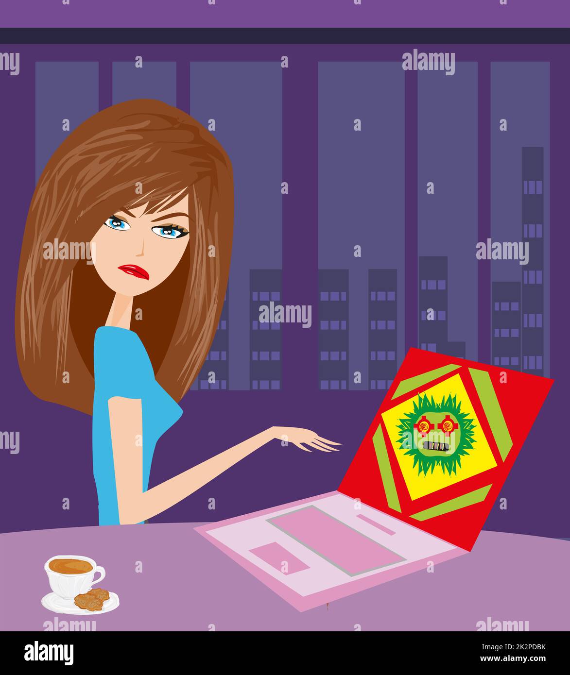 Computer virus attacking laptop Stock Photo - Alamy