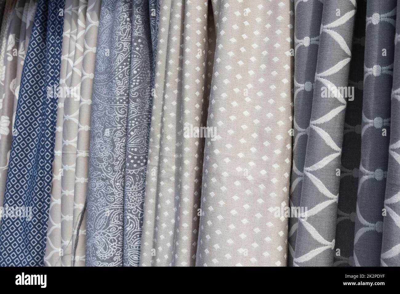 Samples of cloth and fabrics in different colors found at a fabrics ...