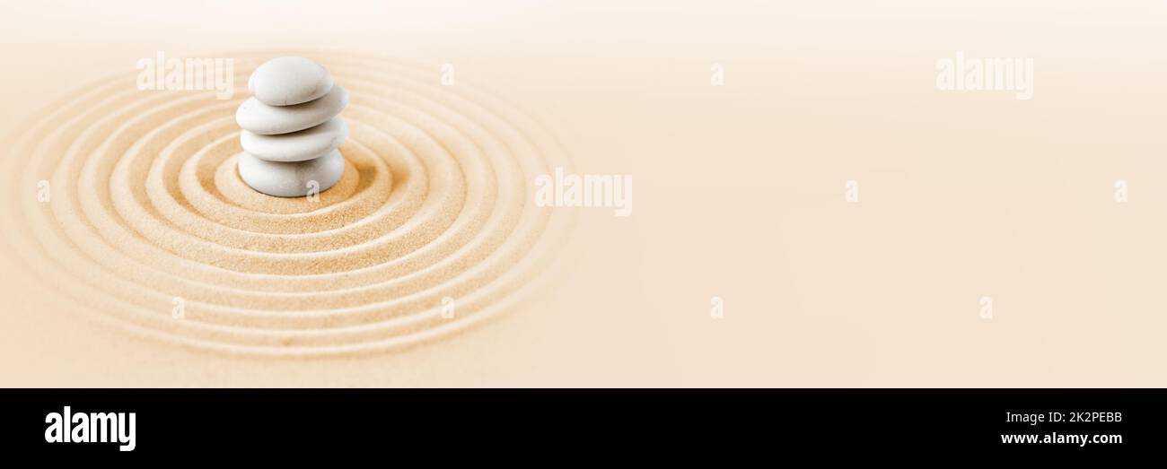 Zen japanese garden background. Horizontal banner Stock Photo - Alamy