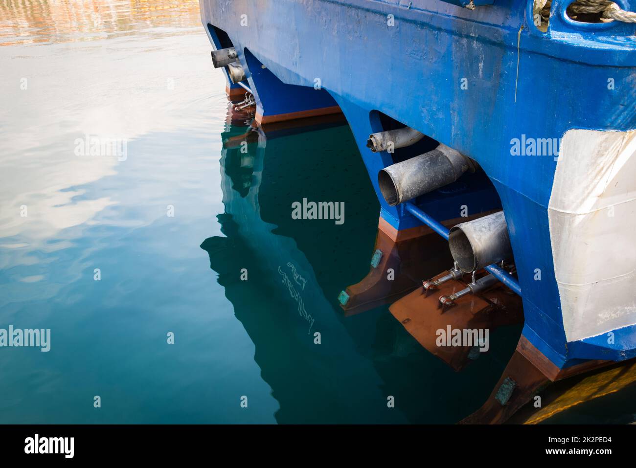 Close up of chip vessel exhaust pipes and chimneys Stock Photo - Alamy