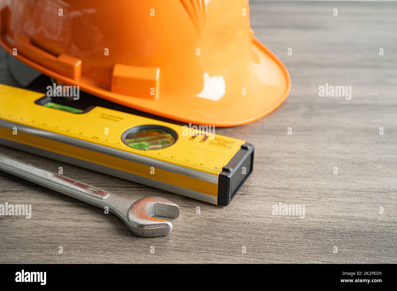 Safety first hard helmet hat and engineer tool with copy space ...