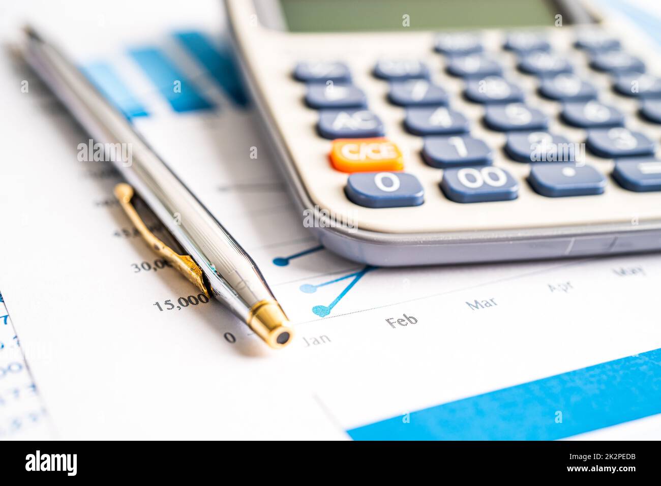 Calculator on graph paper. Finance development, Banking Account ...
