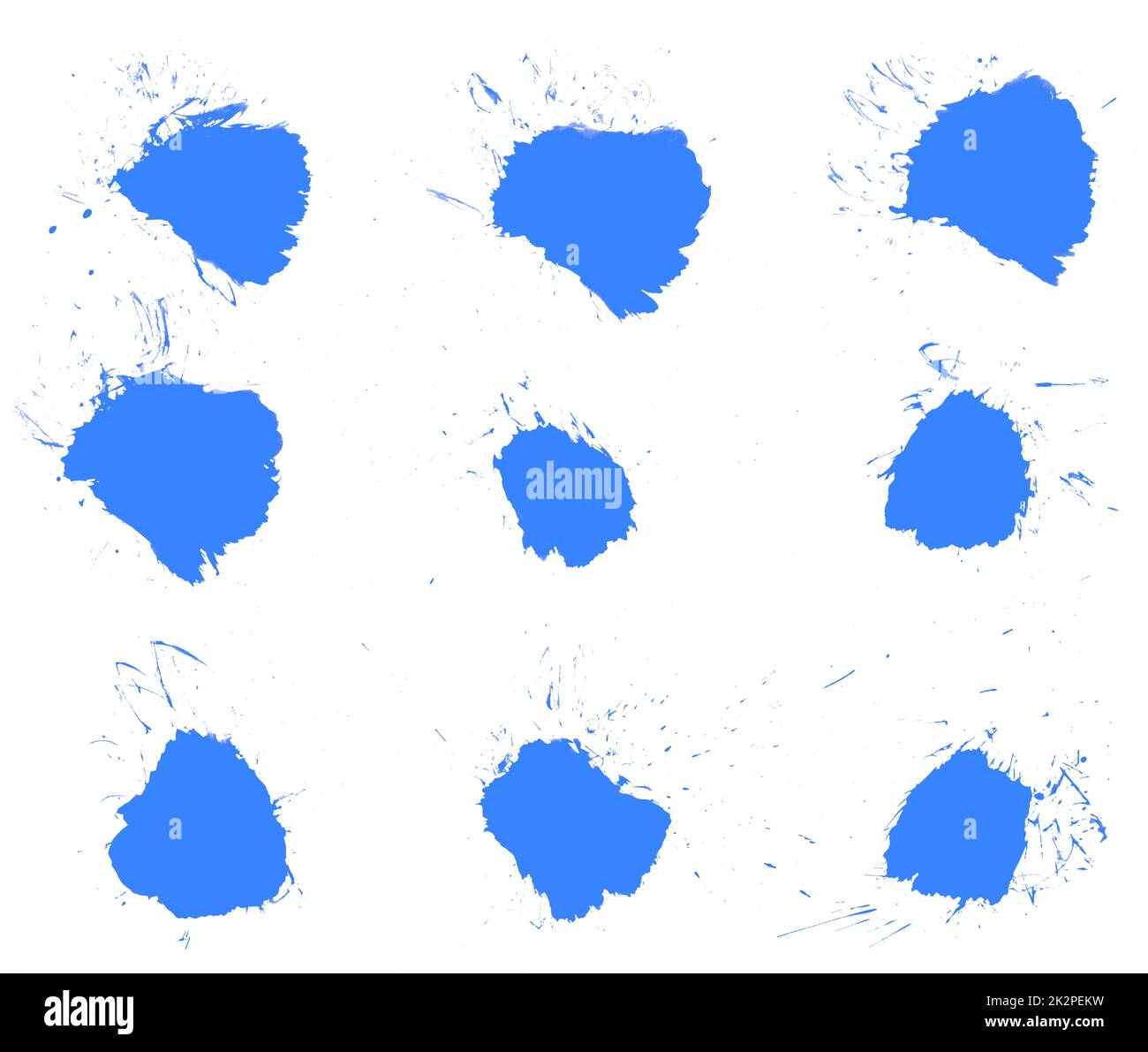 Blue splashes of color on white background Stock Photo - Alamy