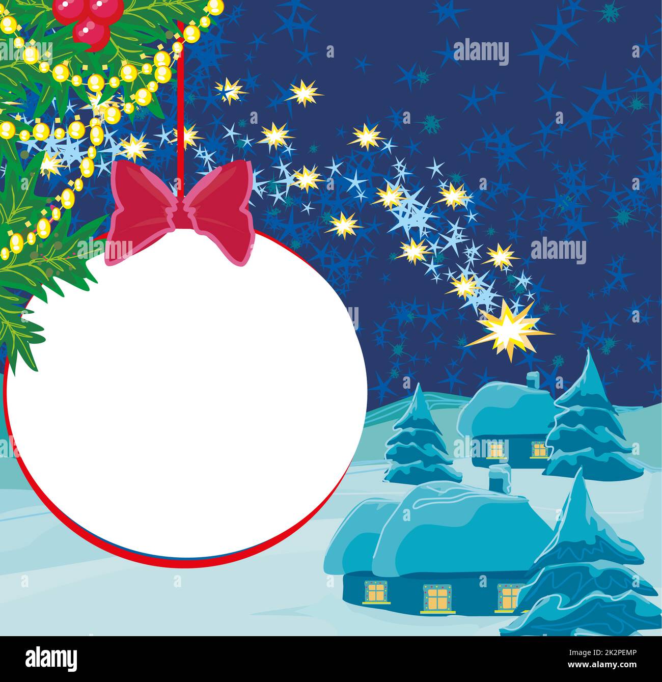 winter landscape - falling star Stock Photo - Alamy