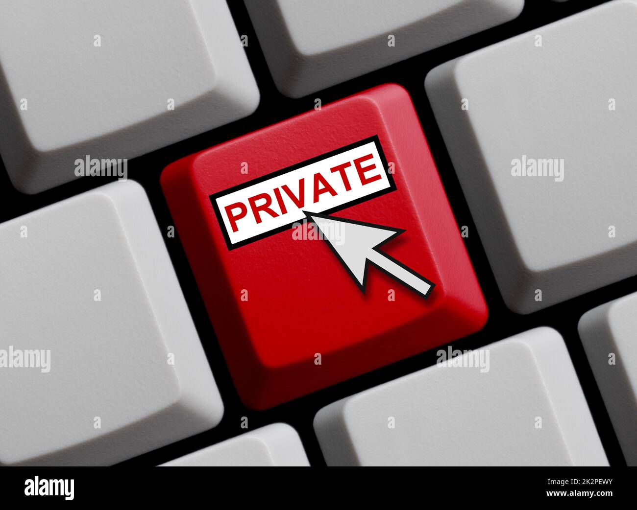 Red Computer Keyboard: Private 3D illustration Stock Photo - Alamy