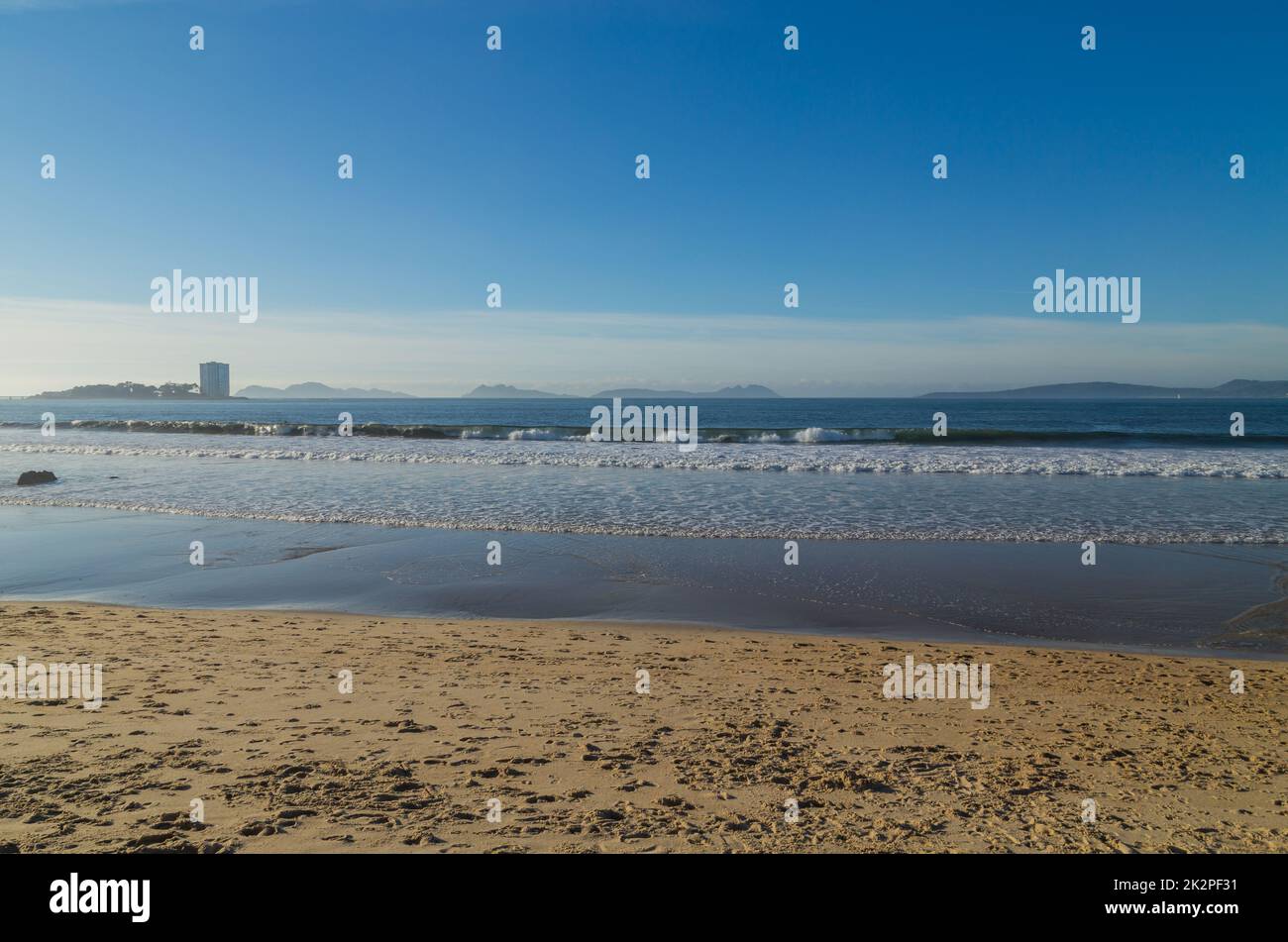 Samil beach in Vigo Stock Photo - Alamy