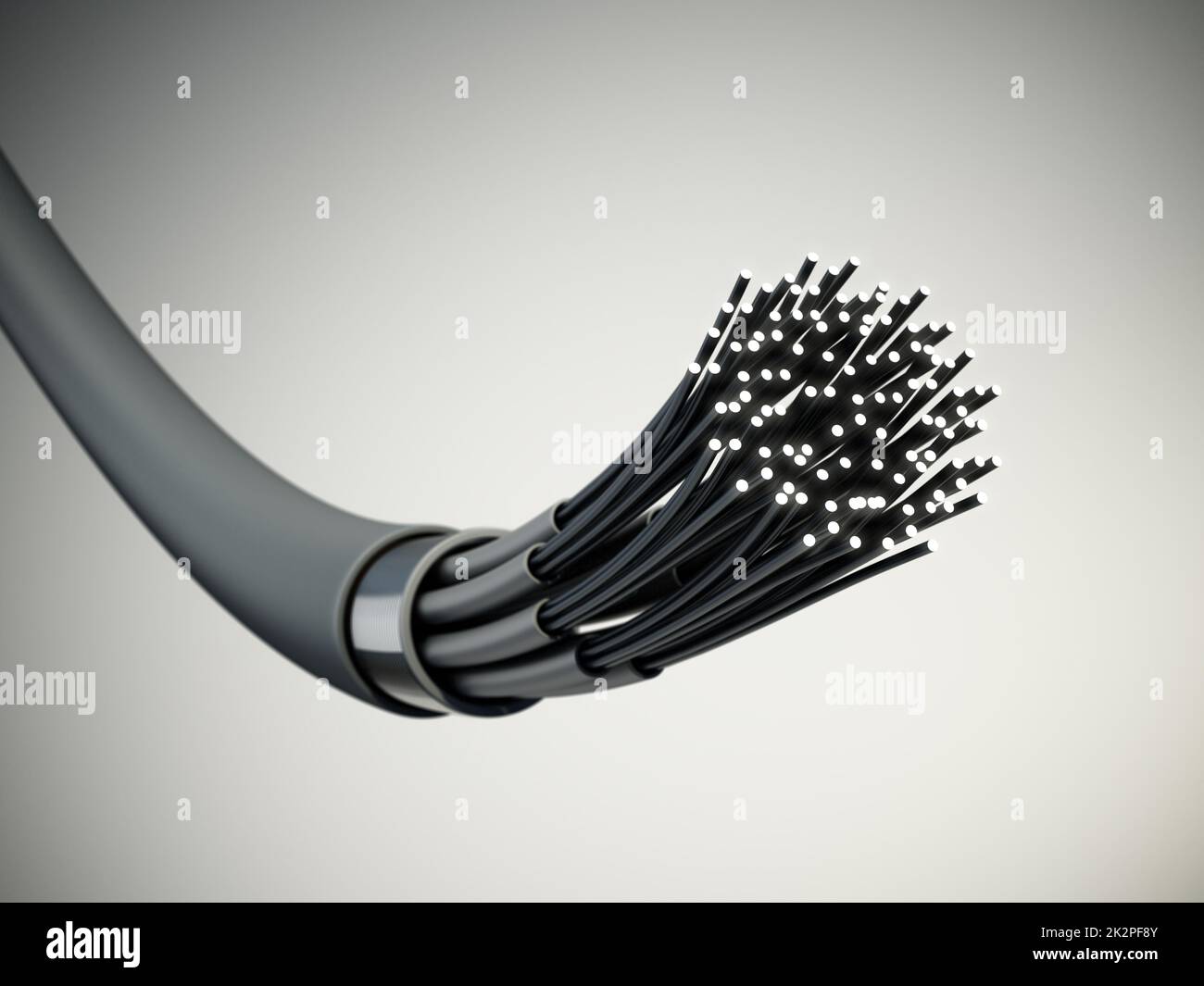 Fiber optic cable isolated on gray background. 3D illustration Stock ...