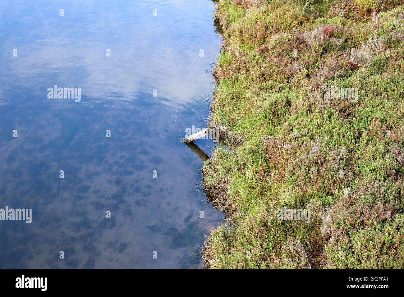 An aerial view of a coastal river and the bank Stock Photo - Alamy