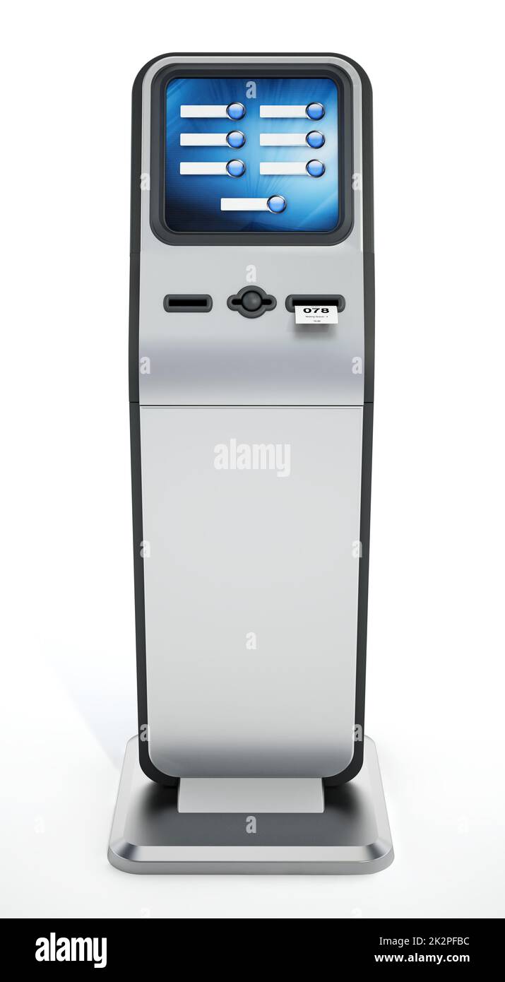 Ticketing kiosk isolated on white background. 3D illustration Stock ...