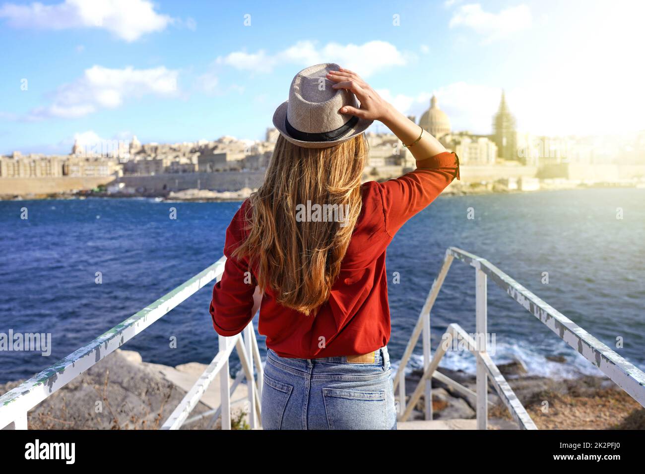 Tourist on stairs hi-res stock photography and images - Alamy