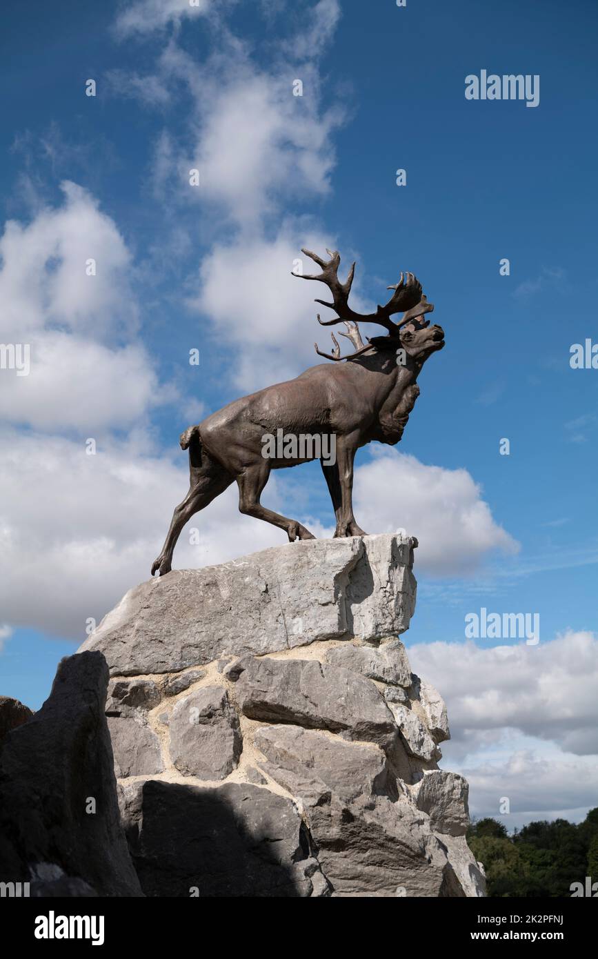 Caribou statue, Beaumont-Hamel Newfoundland Memorial, France Stock ...