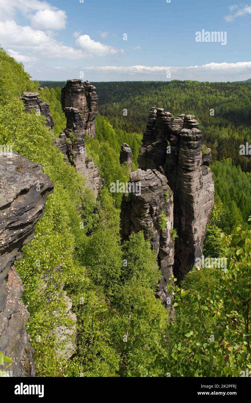 Sandstone rocks in the Rathen region, Saxony, Germany Stock Photo - Alamy