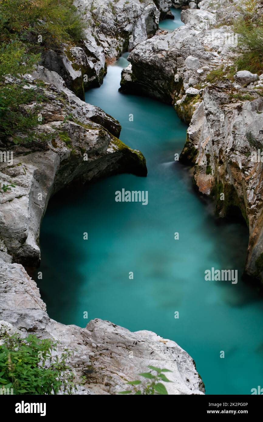 Velika Korita or Great canyon of Soca river, Bovec, Slovenia. Great ...