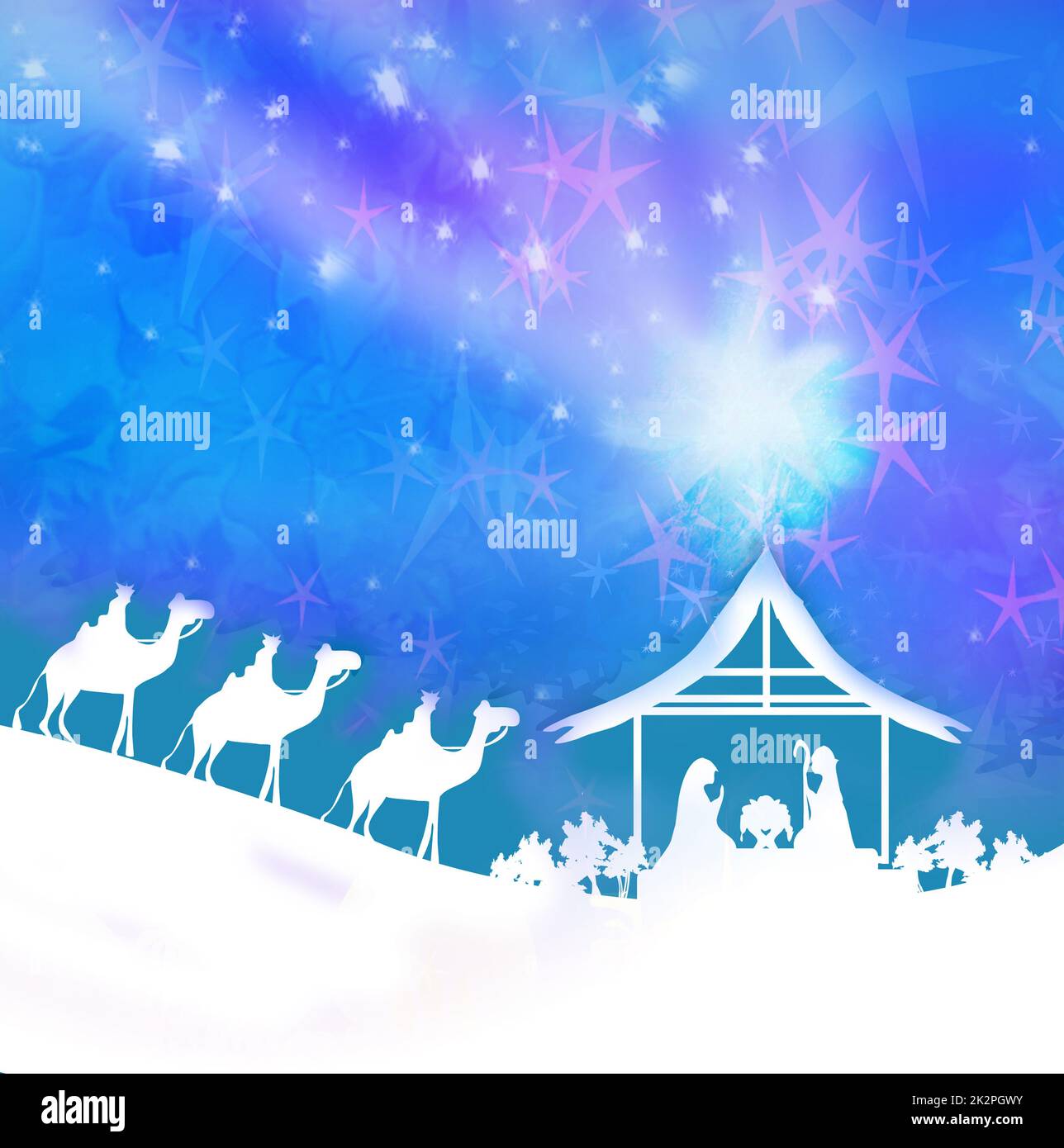 Biblical scene - birth of Jesus in Bethlehem Stock Photo - Alamy