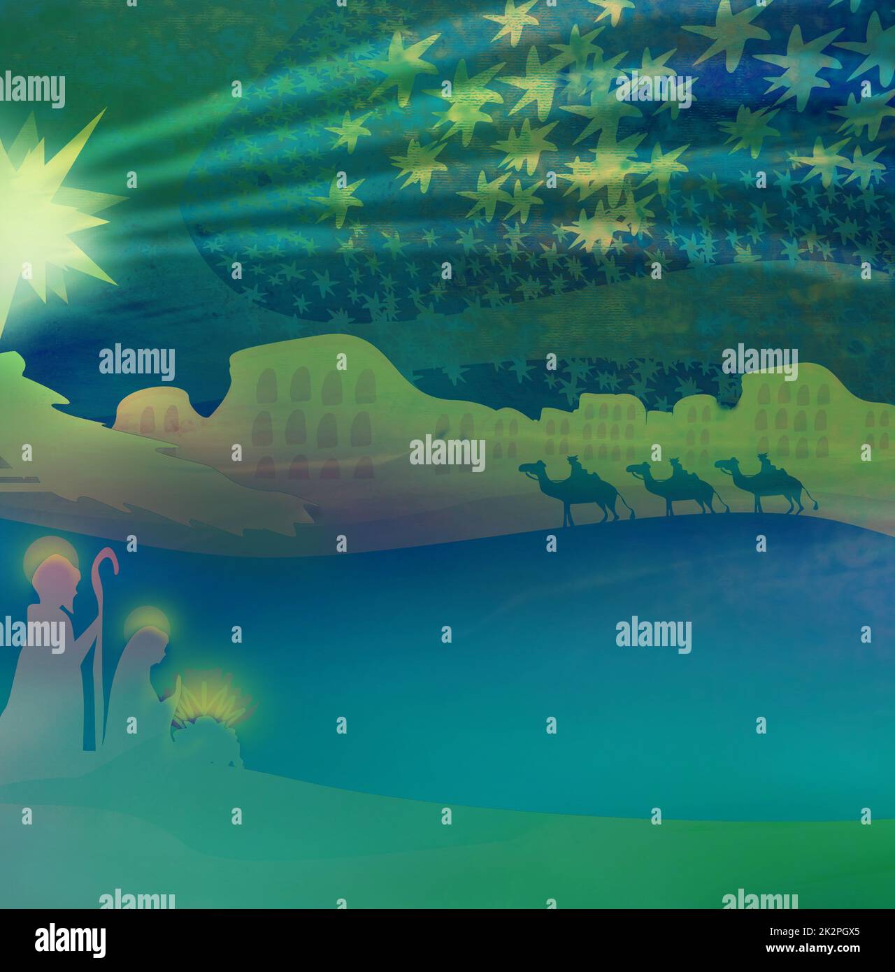 Biblical scene - birth of Jesus in Bethlehem Stock Photo - Alamy