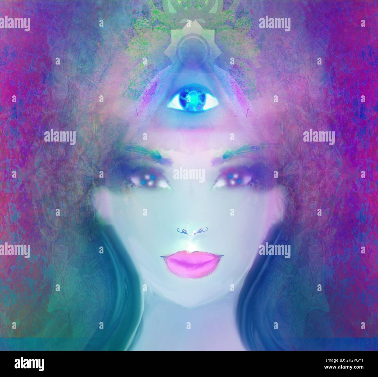 Woman with third eye, psychic supernatural senses Stock Photo - Alamy