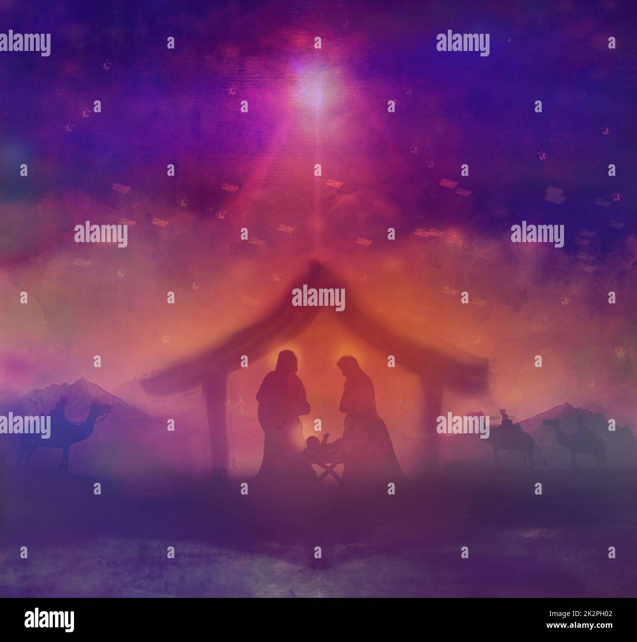 Biblical scene - birth of Jesus in Bethlehem Stock Photo - Alamy