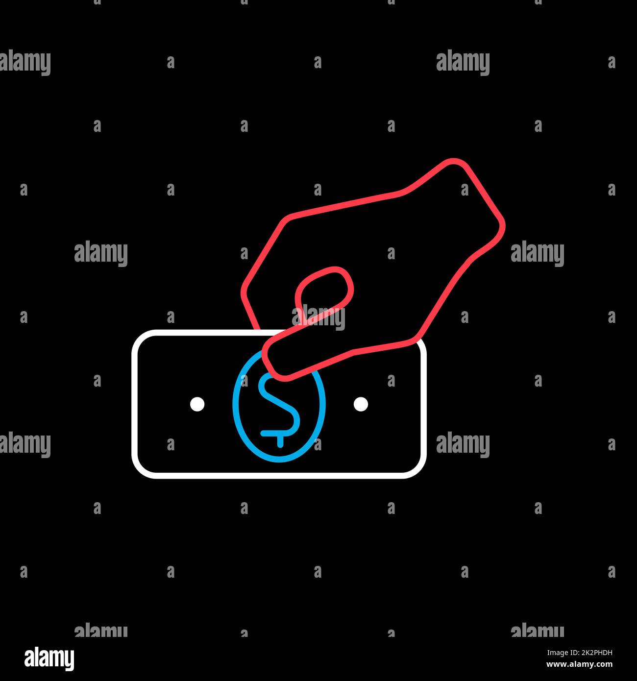 Hand holding money or money in hand vector icon Stock Photo - Alamy