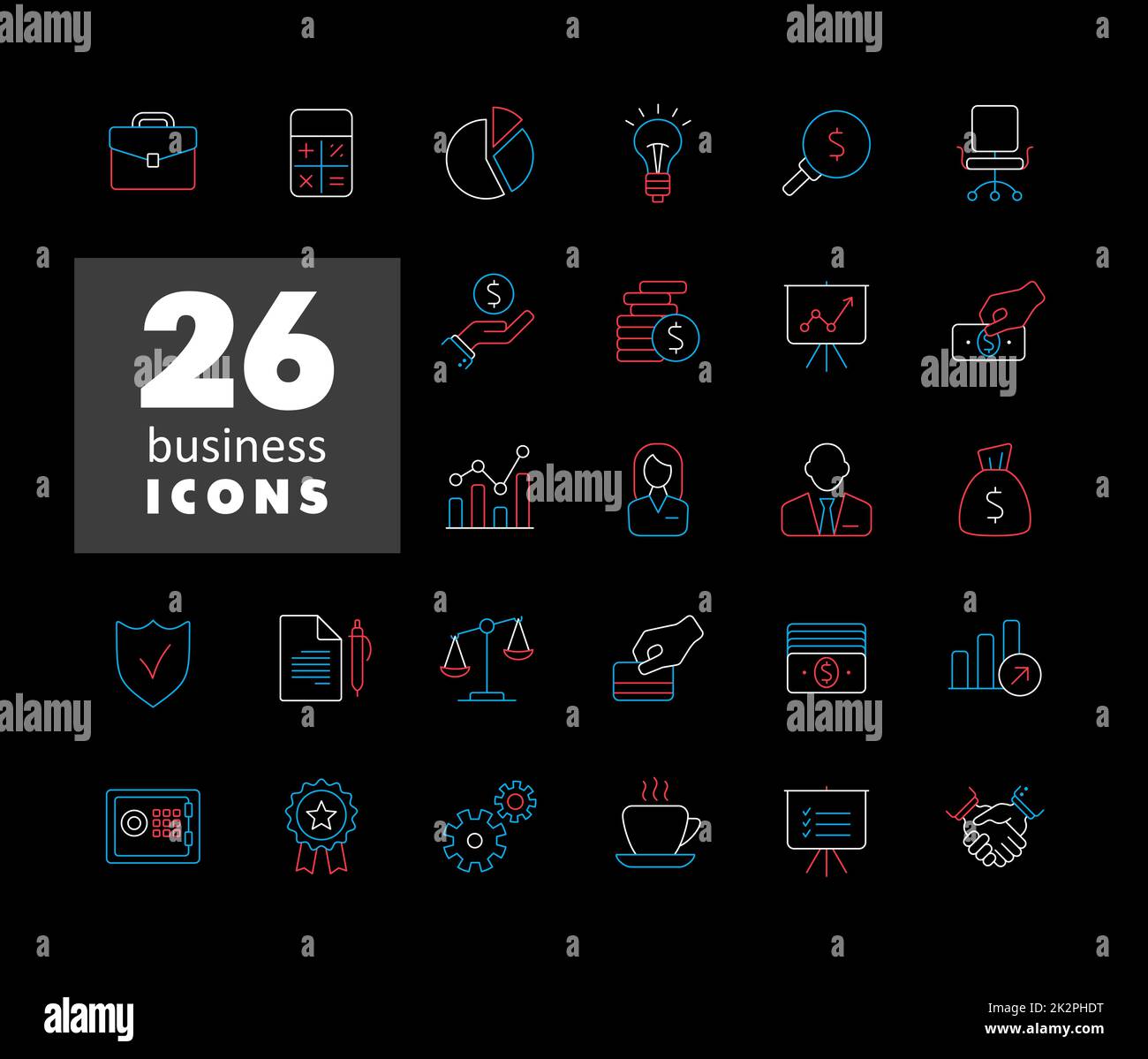 Business and finance web vector icon set Stock Photo - Alamy