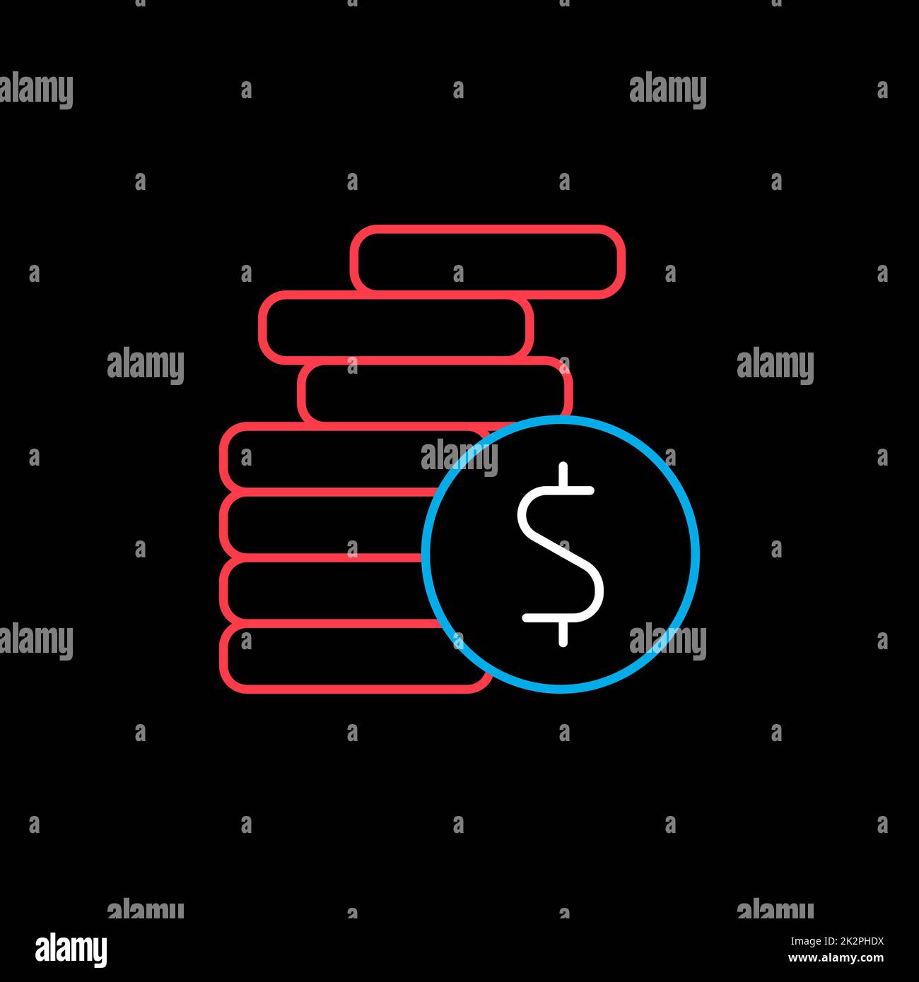 Coins stack vector icon vector. Finances sign Stock Photo - Alamy