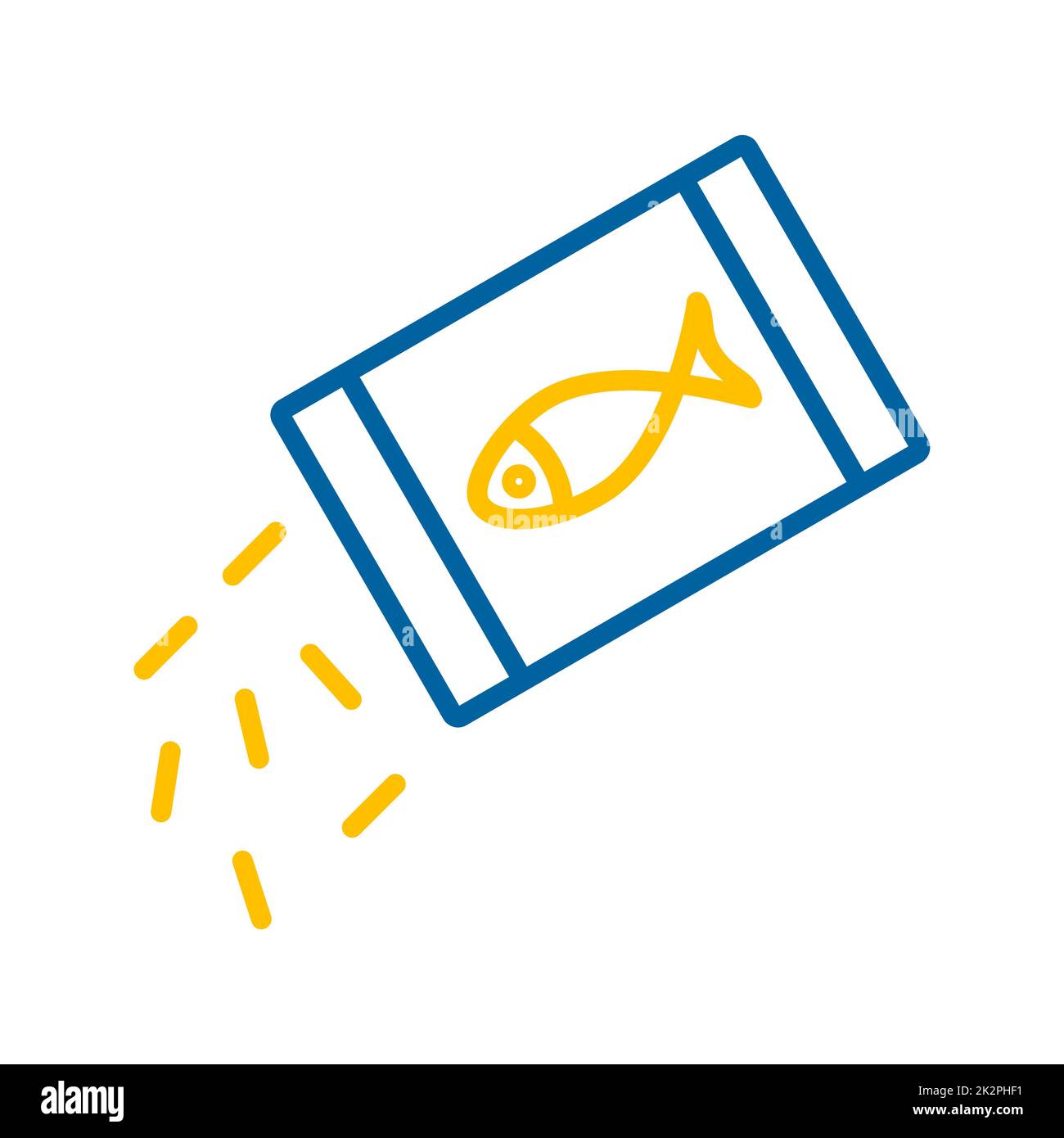 Pet fish feed vector icon. Pet animal sign Stock Photo - Alamy