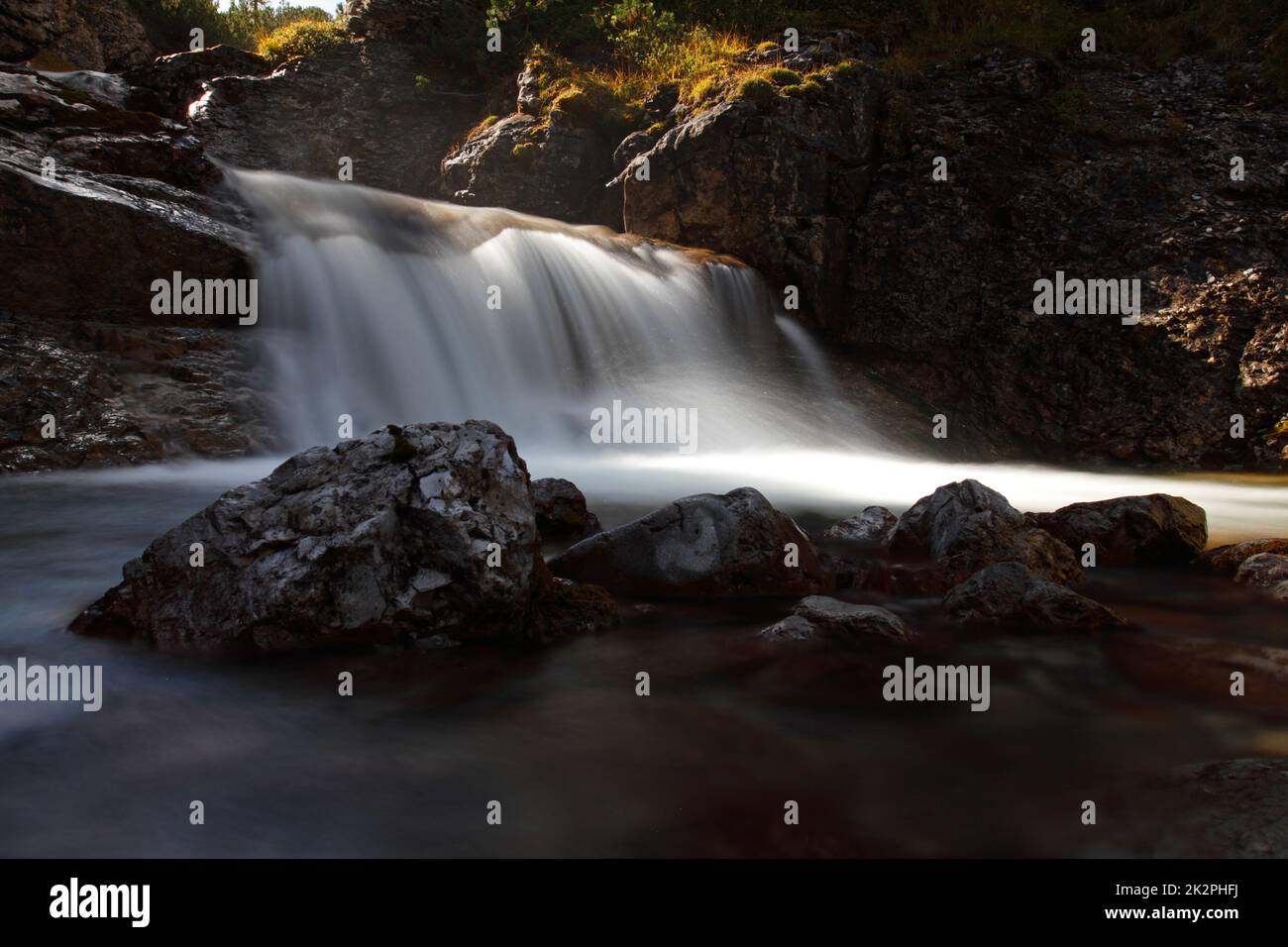 Mountain River coming out of a small gorge in Austrian Alps Stock Photo ...