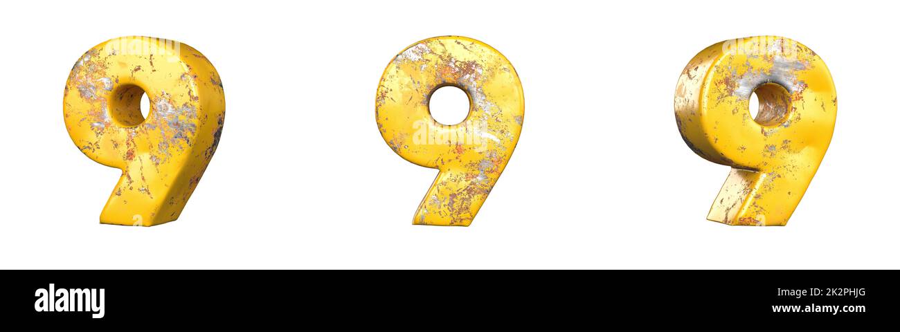 Number 9 yellow hi-res stock photography and images - Alamy