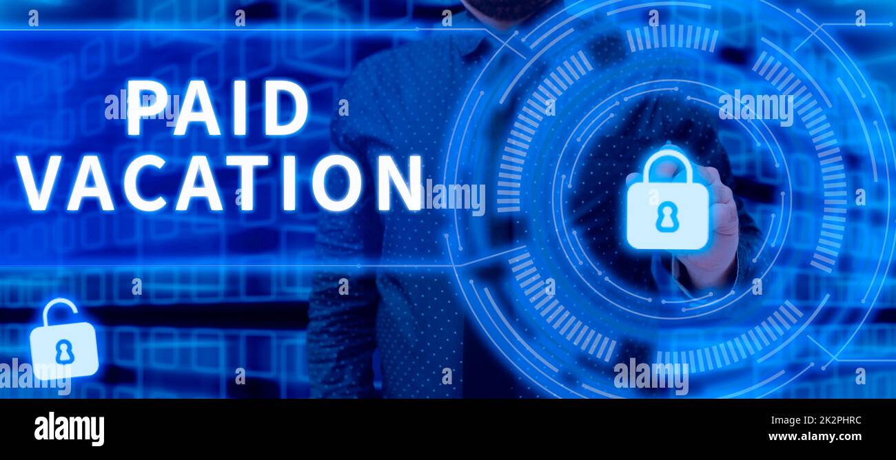 Text caption presenting Paid Vacation. Internet Concept Stical Weekend ...