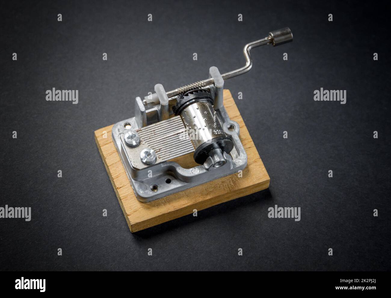 Traditional music box isolated on black Stock Photo - Alamy