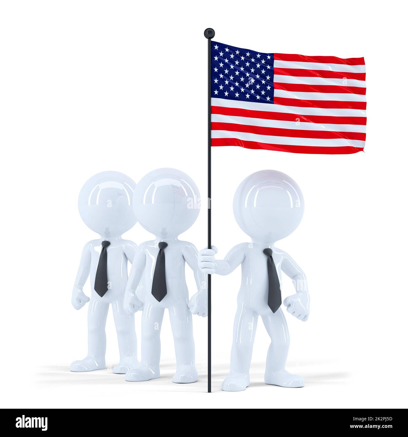 Business team holding flag of USA. Isolated. Contains clipping path ...