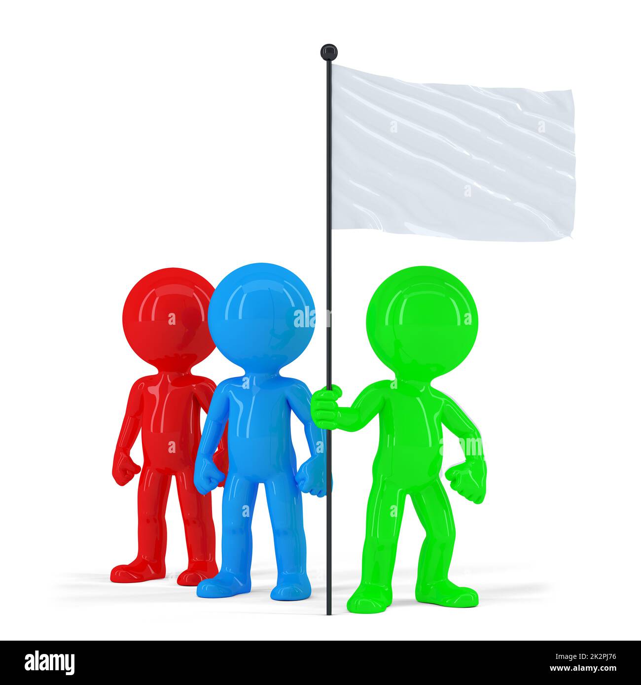 Team of coloured people holding flag. Isolated. Contains clipping path ...