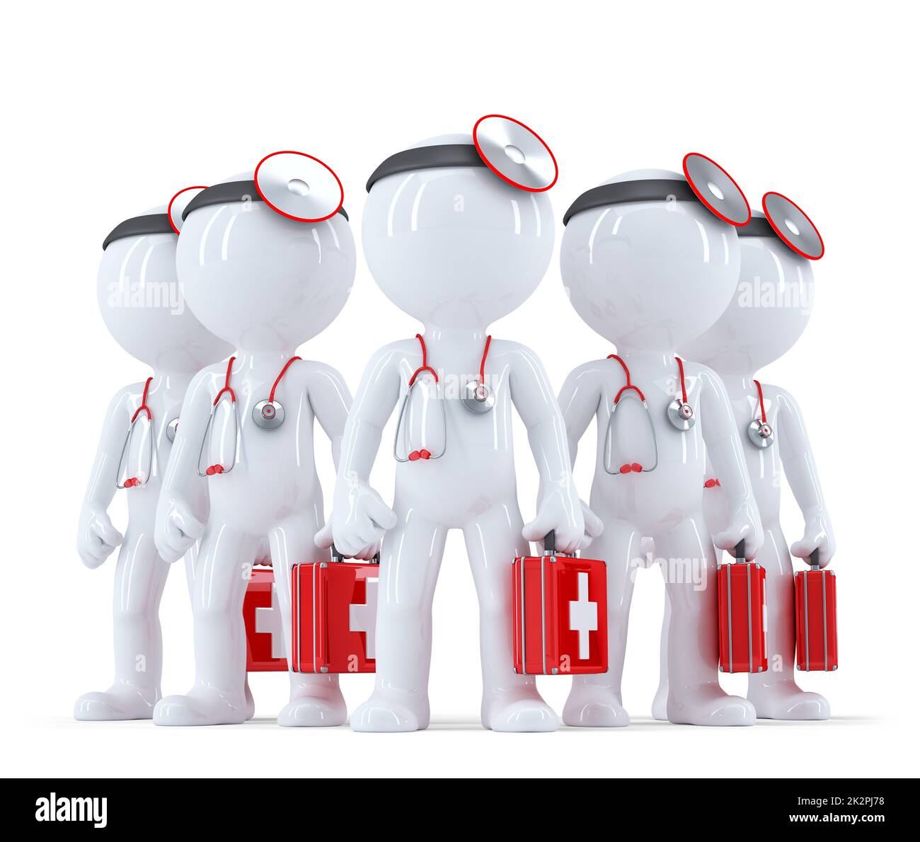 Group of doctors. 3d illustration. Isolated. Contains clipping path ...