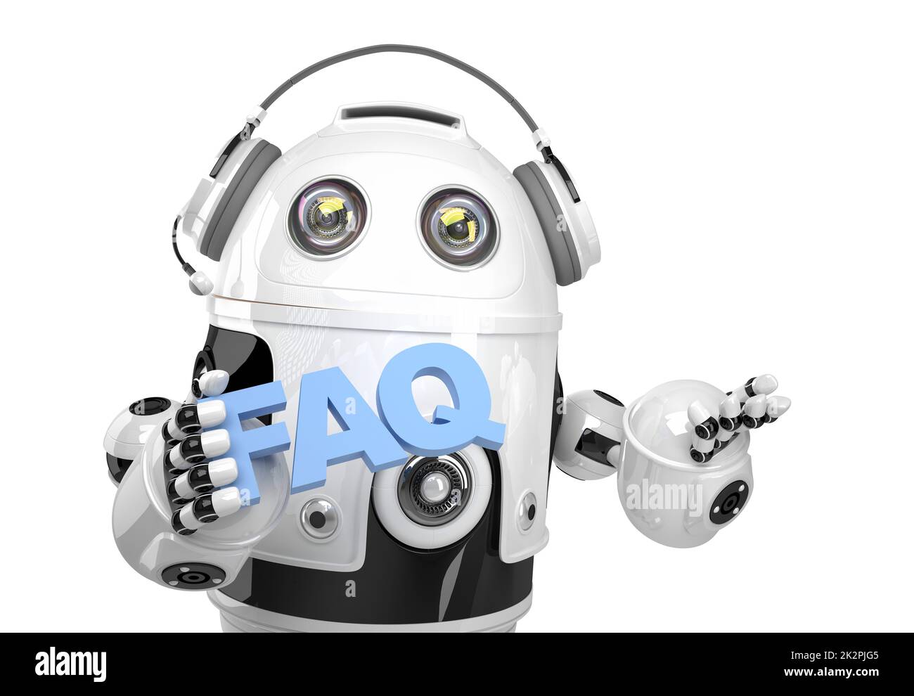 Robot holding FAQs sign. Isolated. Contains clipping path Stock Photo ...