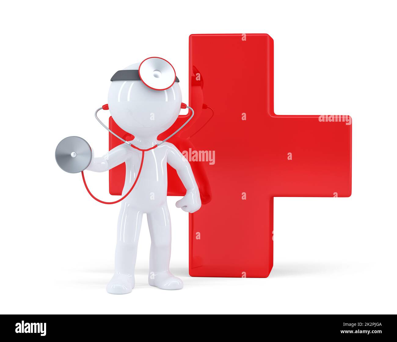 3d doctor with stethoscope. Isolated. Contains clipping path Stock ...