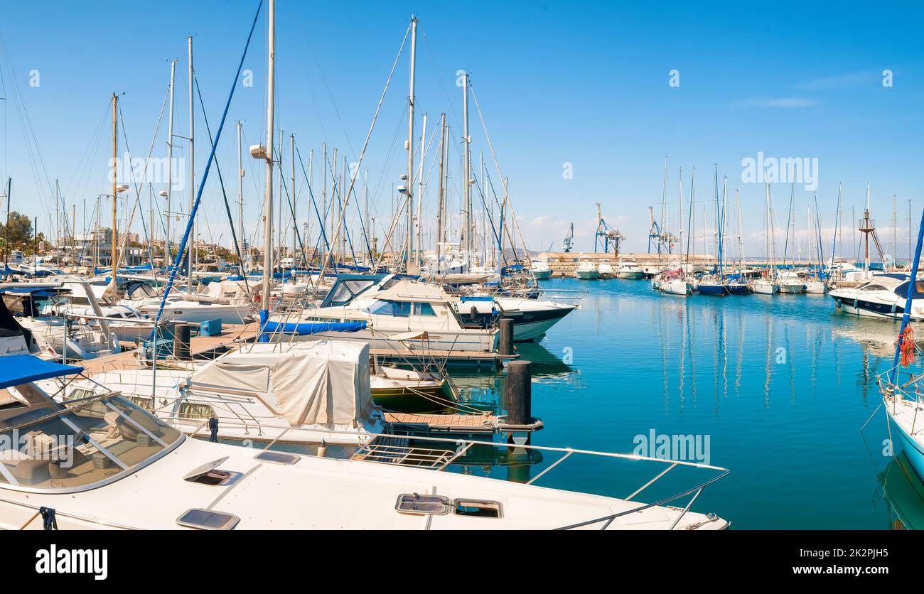 Panoramic view of Larnaca marina. Cyprus Stock Photo - Alamy